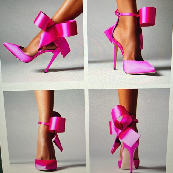 Aminah Abdul Jillil | Shoes | Nwt Aminah Abdul Jillil Pink Bow Pump ...
